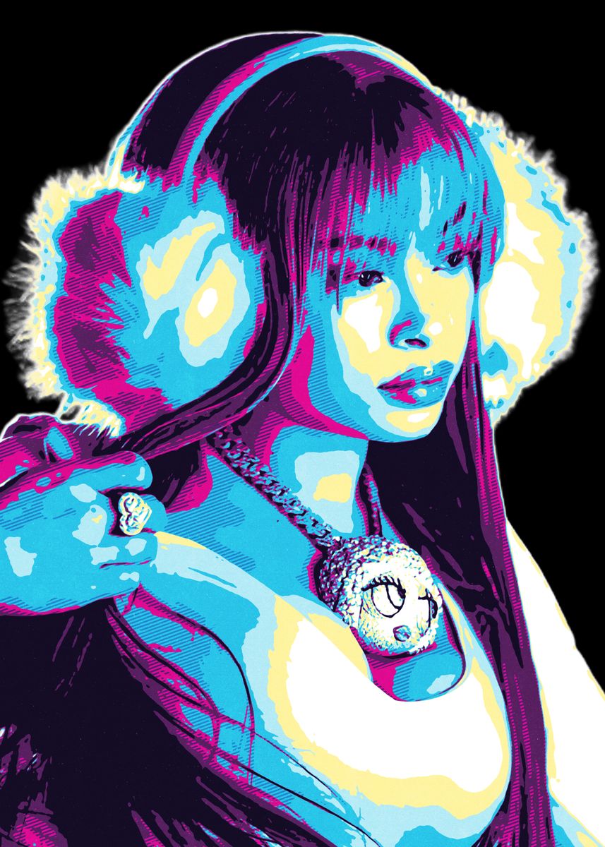 'Ice Spice Retro Art Portrait' Poster, picture, metal print, paint by ...