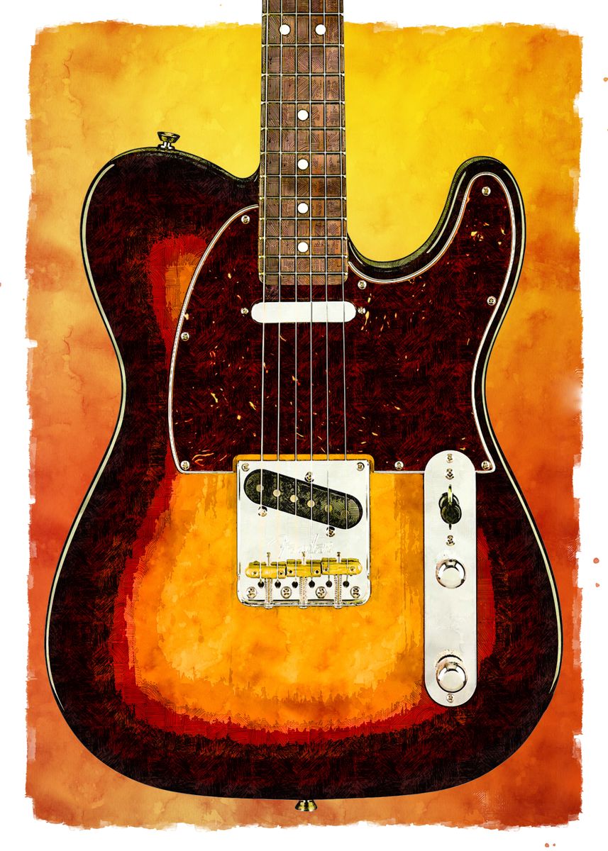 'Fender Telecaster Guitar' Poster, picture, metal print, paint by Cris ...