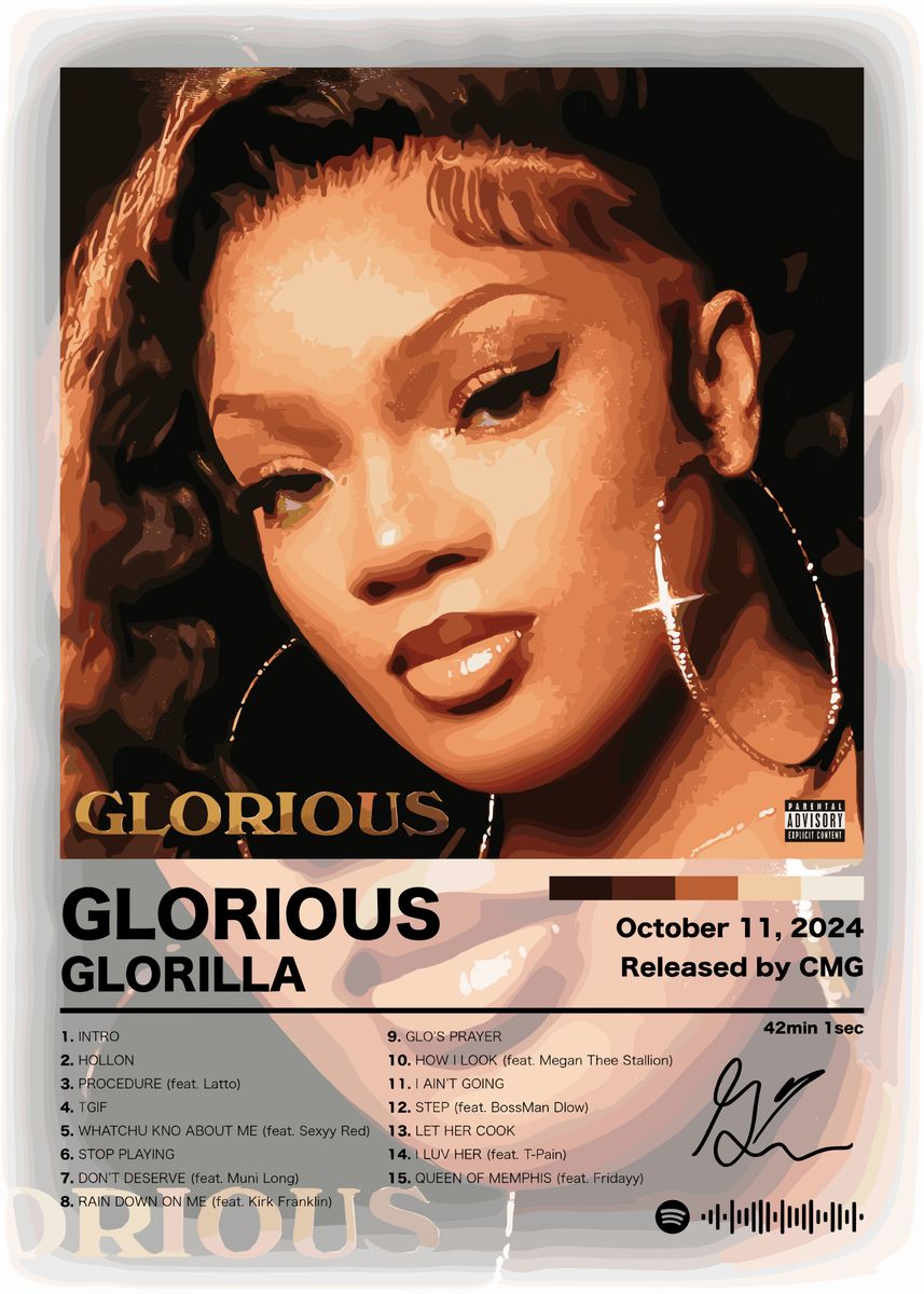 'GloRilla Glorious' Poster, picture, metal print, paint by LOCKET ...