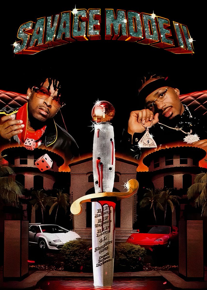 'Savage Mode II Album Cover' Poster, picture, metal print, paint by ...