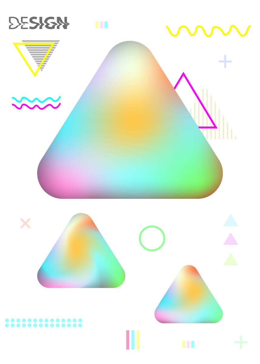 'Holographic Triangle Design' Poster, picture, metal print, paint by ...