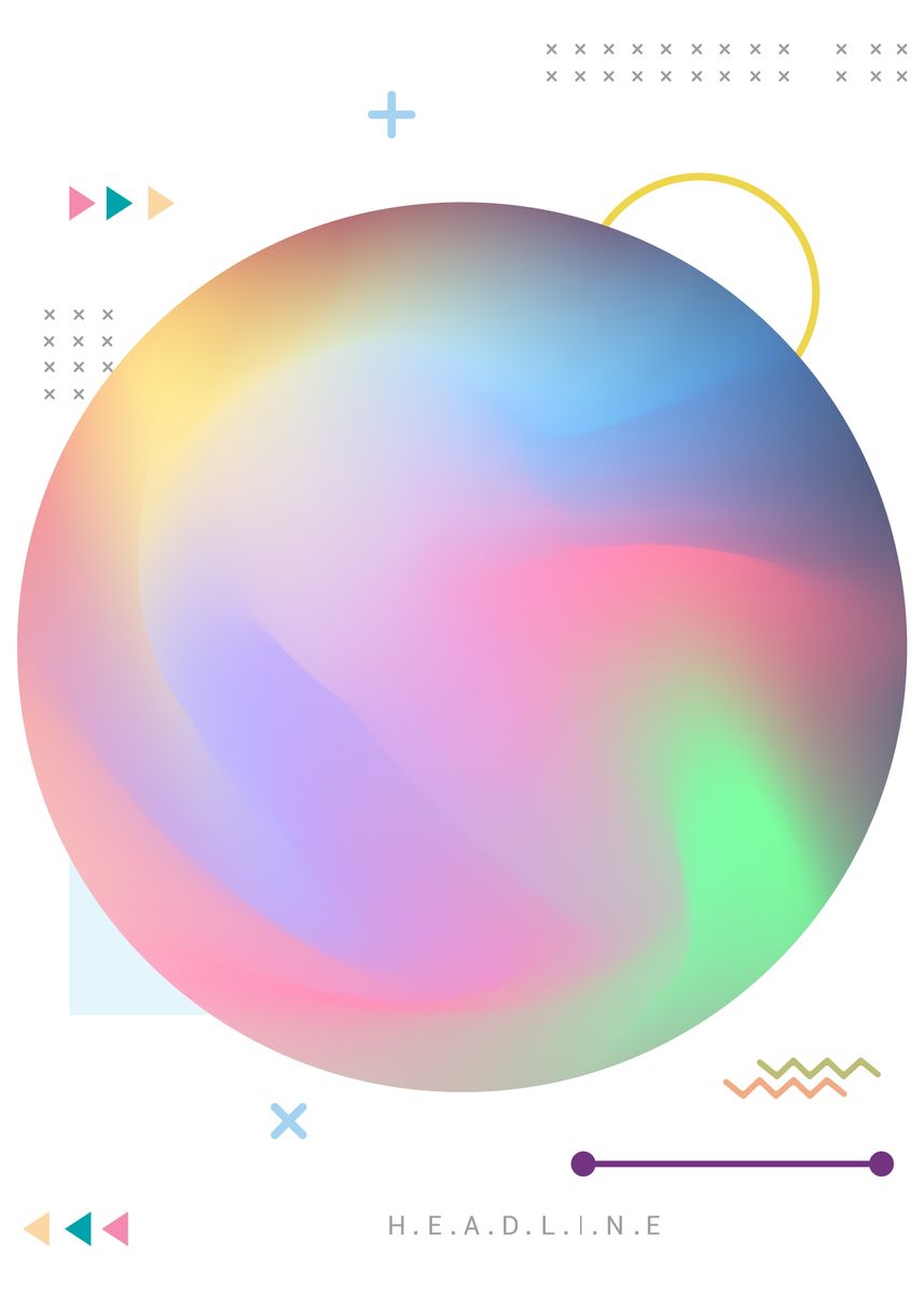 'Abstract Gradient Circle' Poster, picture, metal print, paint by Rendy ...