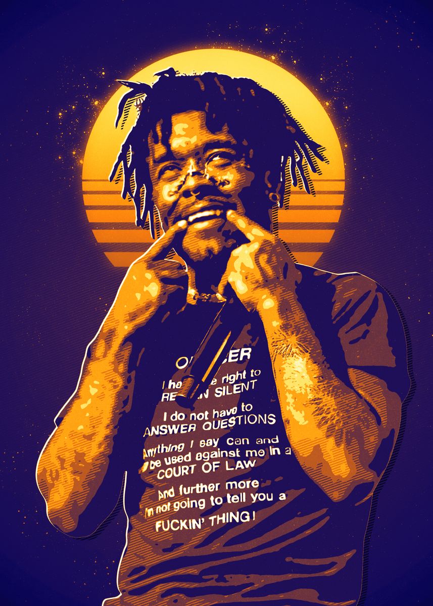'Lil Uzi Vert Rapper Portrait with Quote' Poster, picture, metal print ...