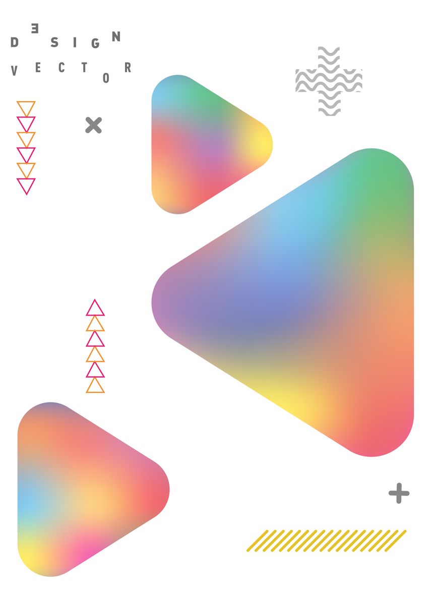 'Abstract Gradient Triangles' Poster, picture, metal print, paint by ...