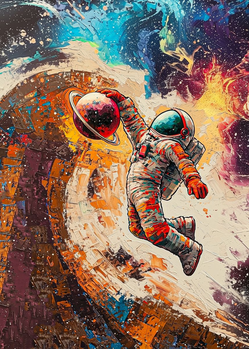 'Space Dunk' Poster, picture, metal print, paint by Lorence | Displate