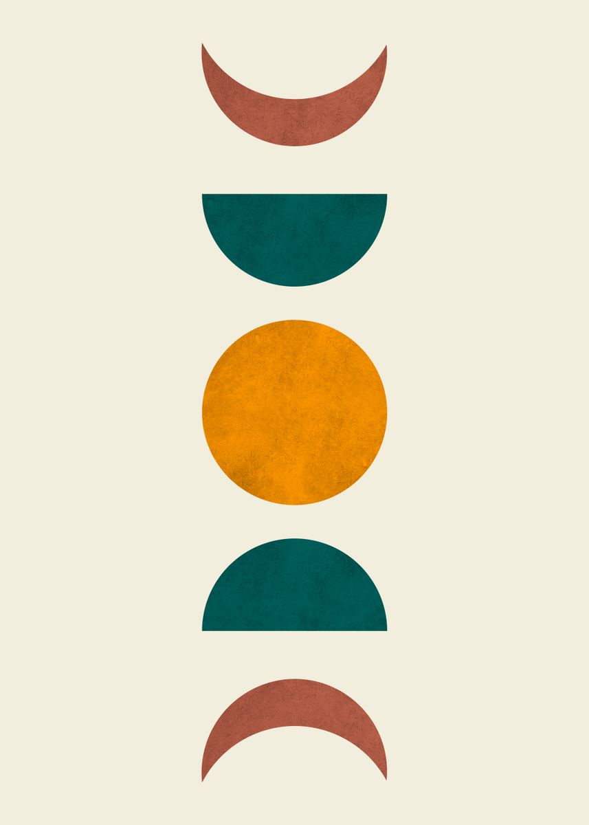 'Abstract Moon Phases' Poster, picture, metal print, paint by Vitor ...