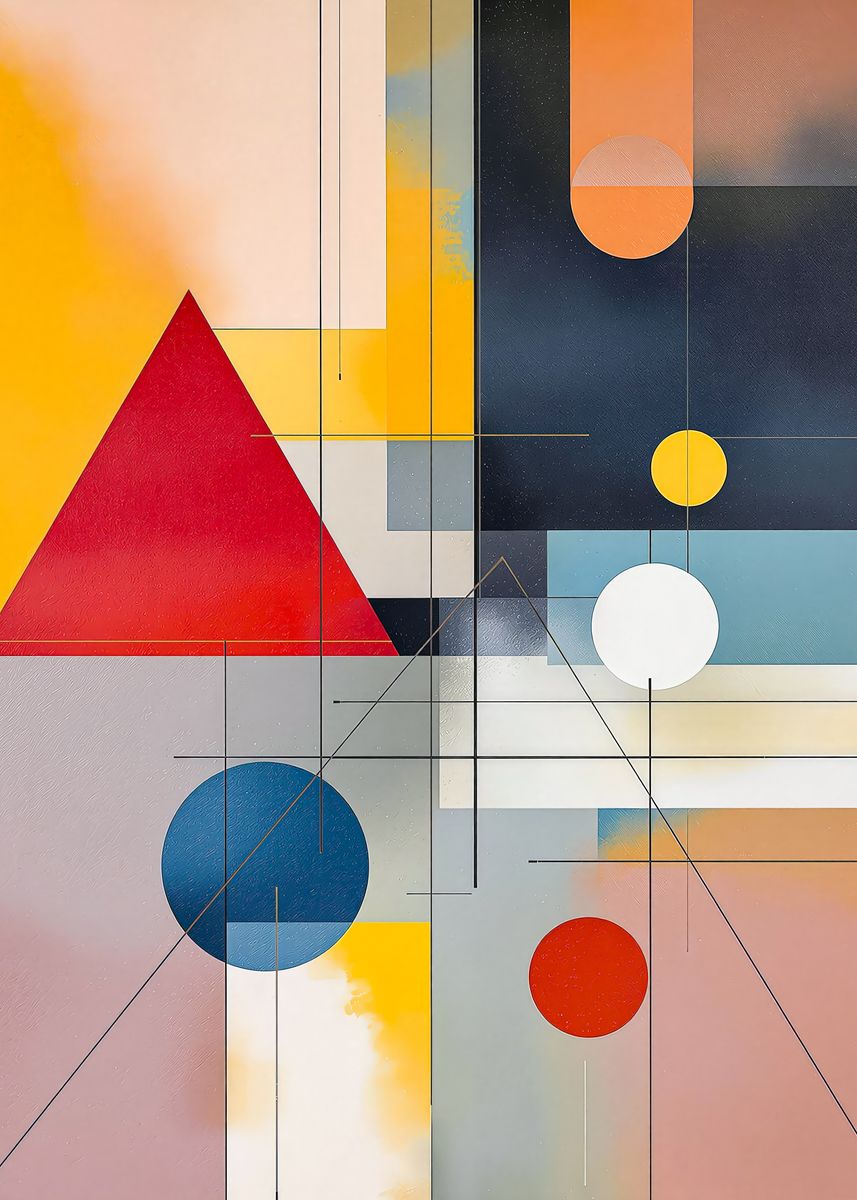 'Abstract Colorful Geometric Art' Poster, picture, metal print, paint ...