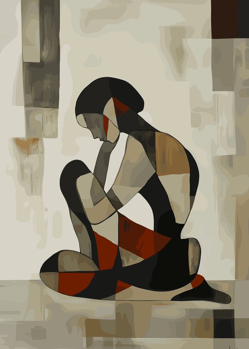 'Original Abstract Woman Thinker' Poster, picture, metal print, paint ...