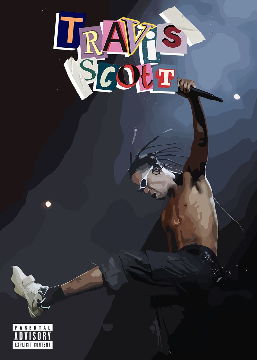 'Travis Scott' Poster, picture, metal print, paint by Rick E Design ...