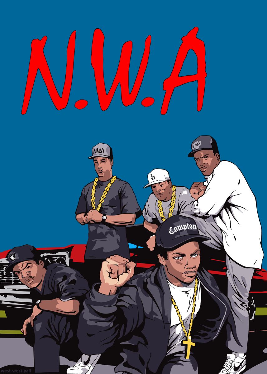 'N.W.A. Hip Hop Group' Poster, picture, metal print, paint by ...