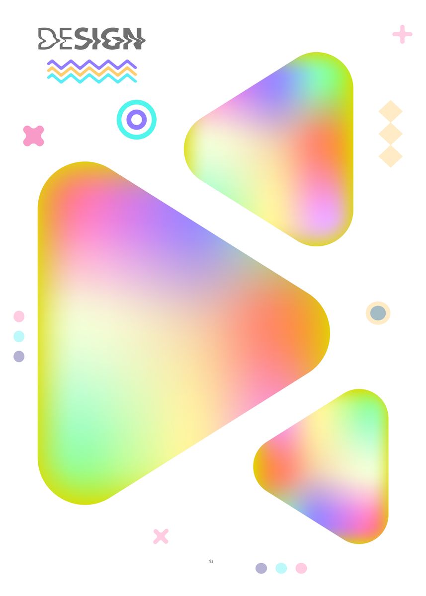 'Abstract Gradient Triangles' Poster, picture, metal print, paint by ...