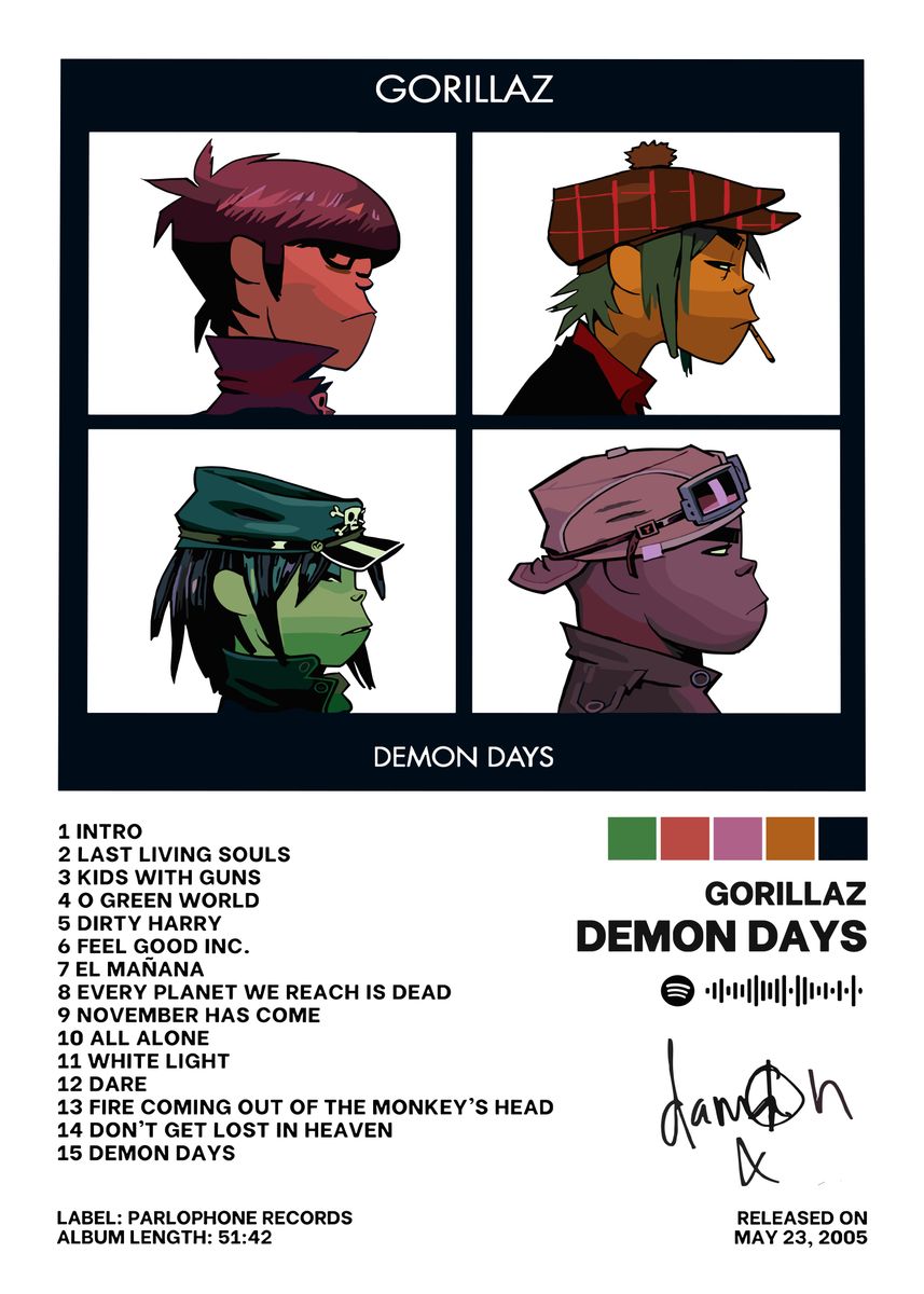 'Gorillaz Demon Days' Poster, picture, metal print, paint by ZACKSTAR ...