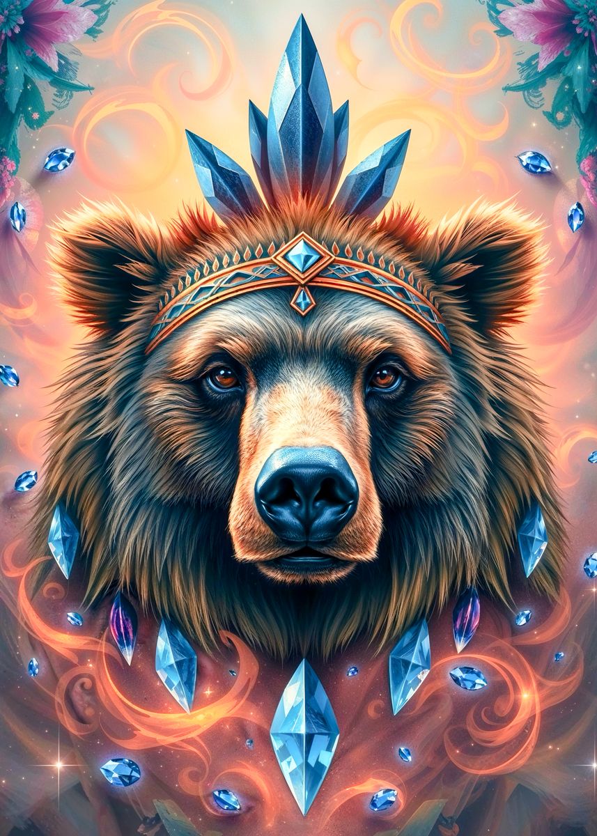 'Sapphire Bear Stonimal' Poster, picture, metal print, paint by ...