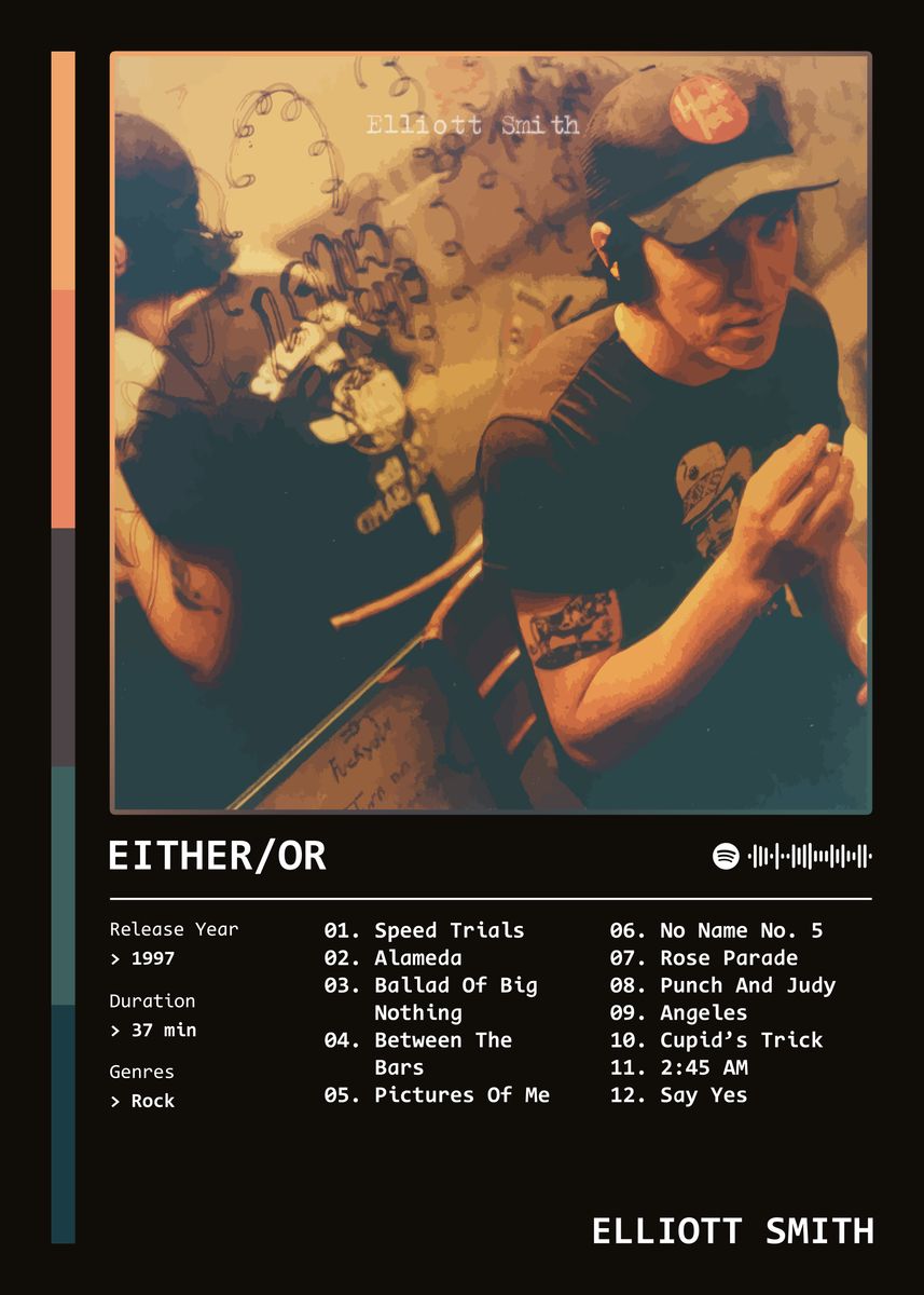 'Either/Or (1997) Album by Elliott Smith' Poster, picture, metal print ...