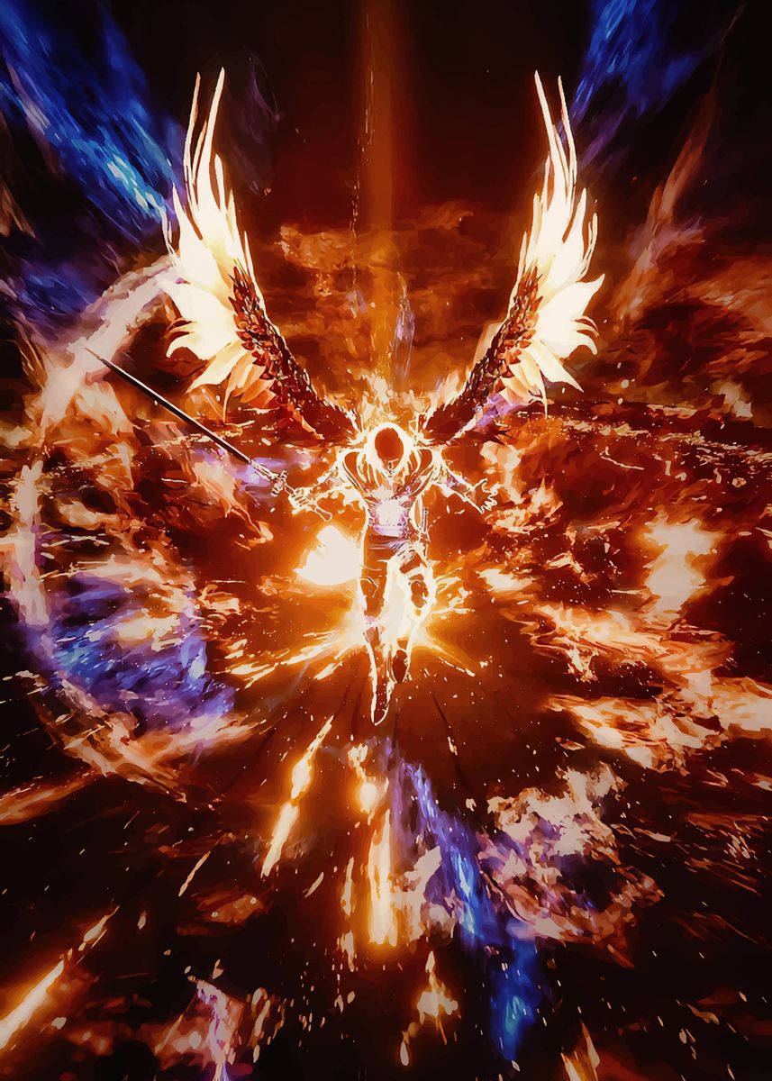 'Angel of Fire' Poster, picture, metal print, paint by miosoul karbu ...