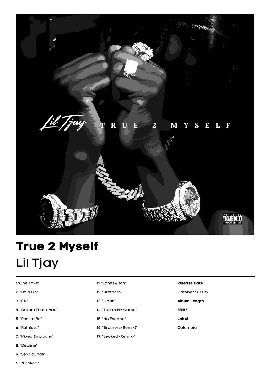 'Lil Tjay True 2 Myself' Poster, picture, metal print, paint by KAYNEE ...