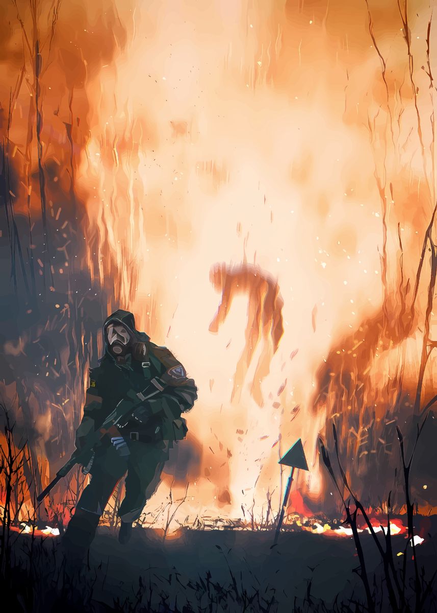 'Soldier in Fire' Poster, picture, metal print, paint by sakim black ...