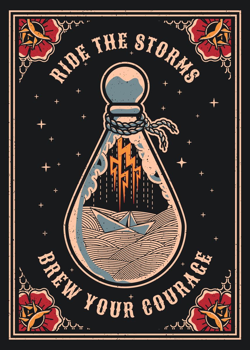 'Paper Boat in a Bottle' Poster, picture, metal print, paint by taofik Designformerch | Displate