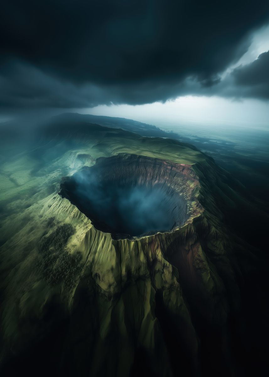 'Iceland Volcano, Storm' Poster, picture, metal print, paint by Adam ...