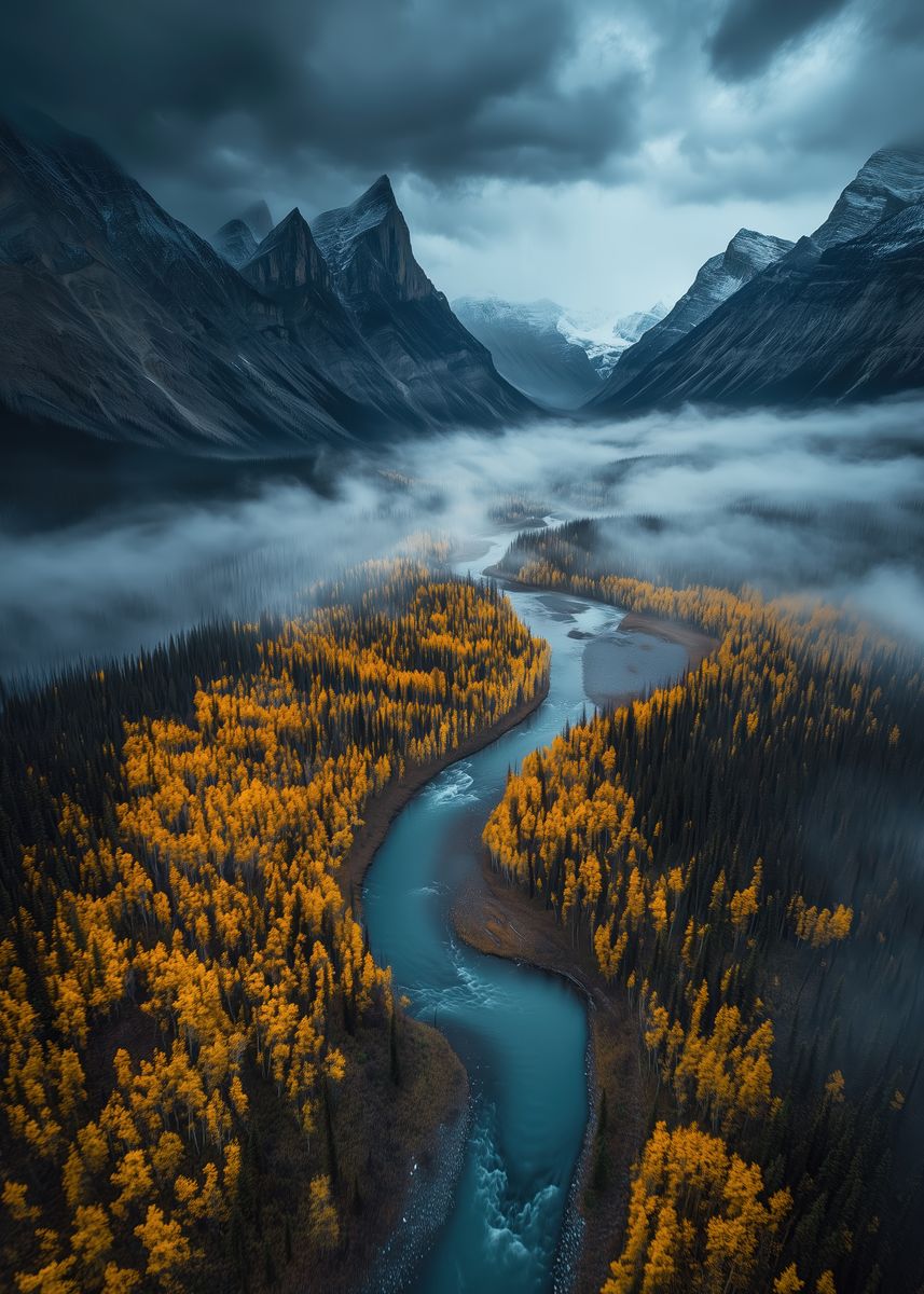 'Canada Banff National Park, Storm' Poster, picture, metal print, paint ...