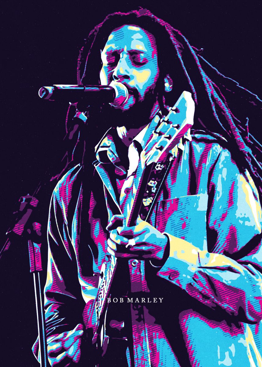 'Bob Marley Music' Poster, picture, metal print, paint by Rose Art ...
