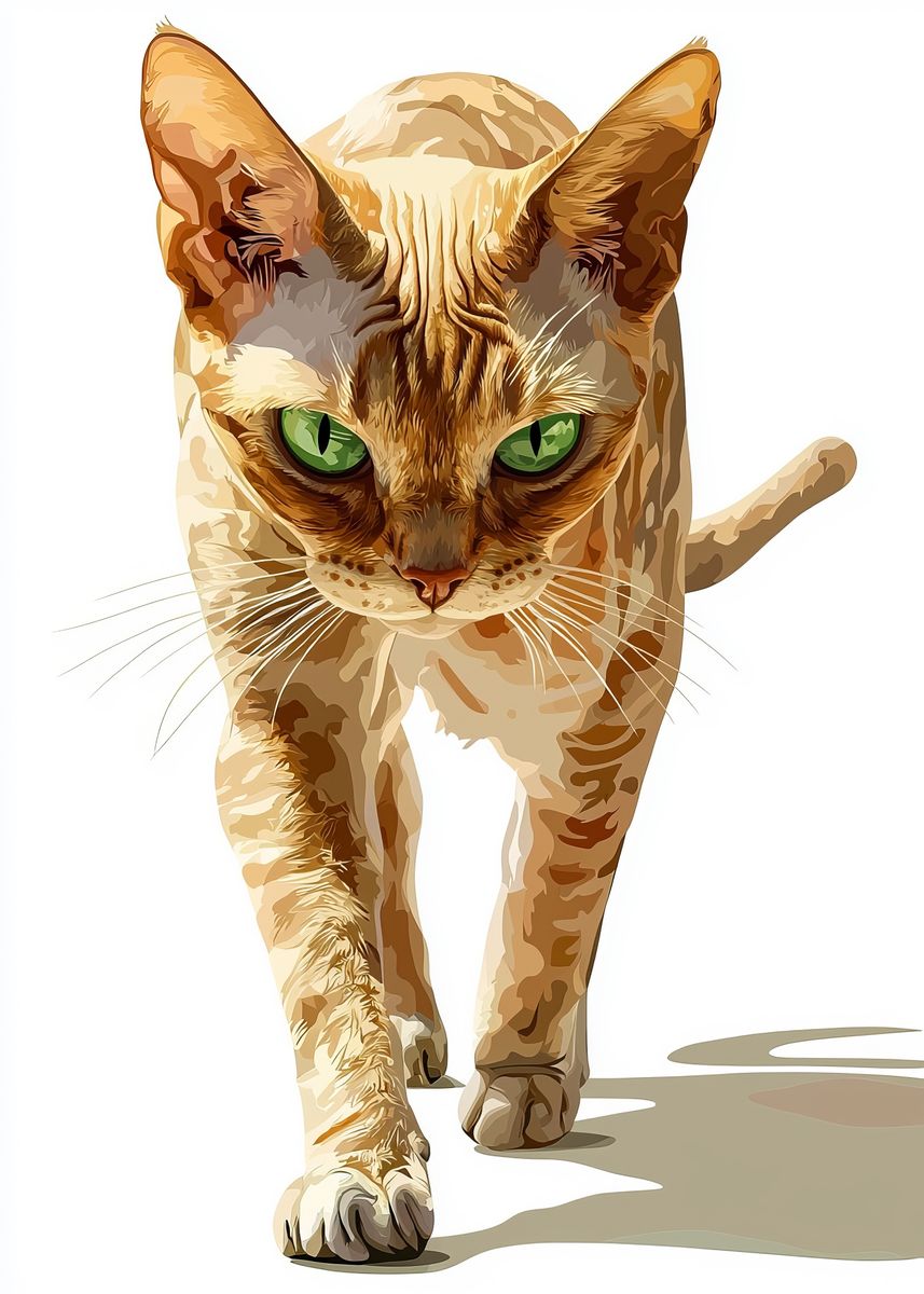 'Hairless Cat Portrait' Poster, picture, metal print, paint by Hexor ...