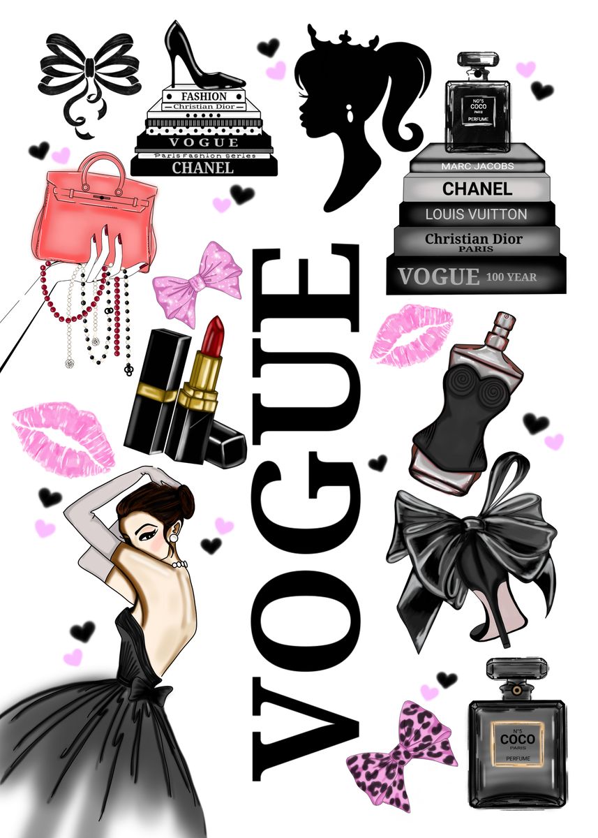'Vogue Fashion collage' Poster, picture, metal print, paint by Anam ...