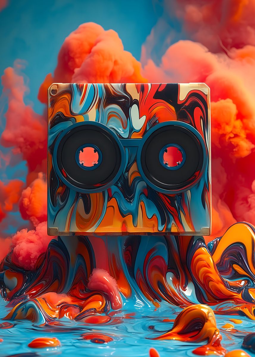 'Abstract Cassette Tape Music' Poster, picture, metal print, paint by ...