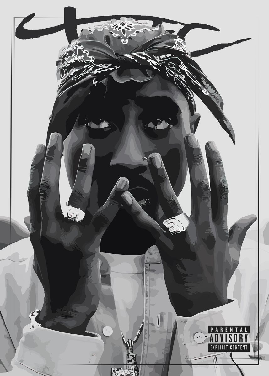 'Tupac Shakur ' Poster, picture, metal print, paint by Rick E Design ...