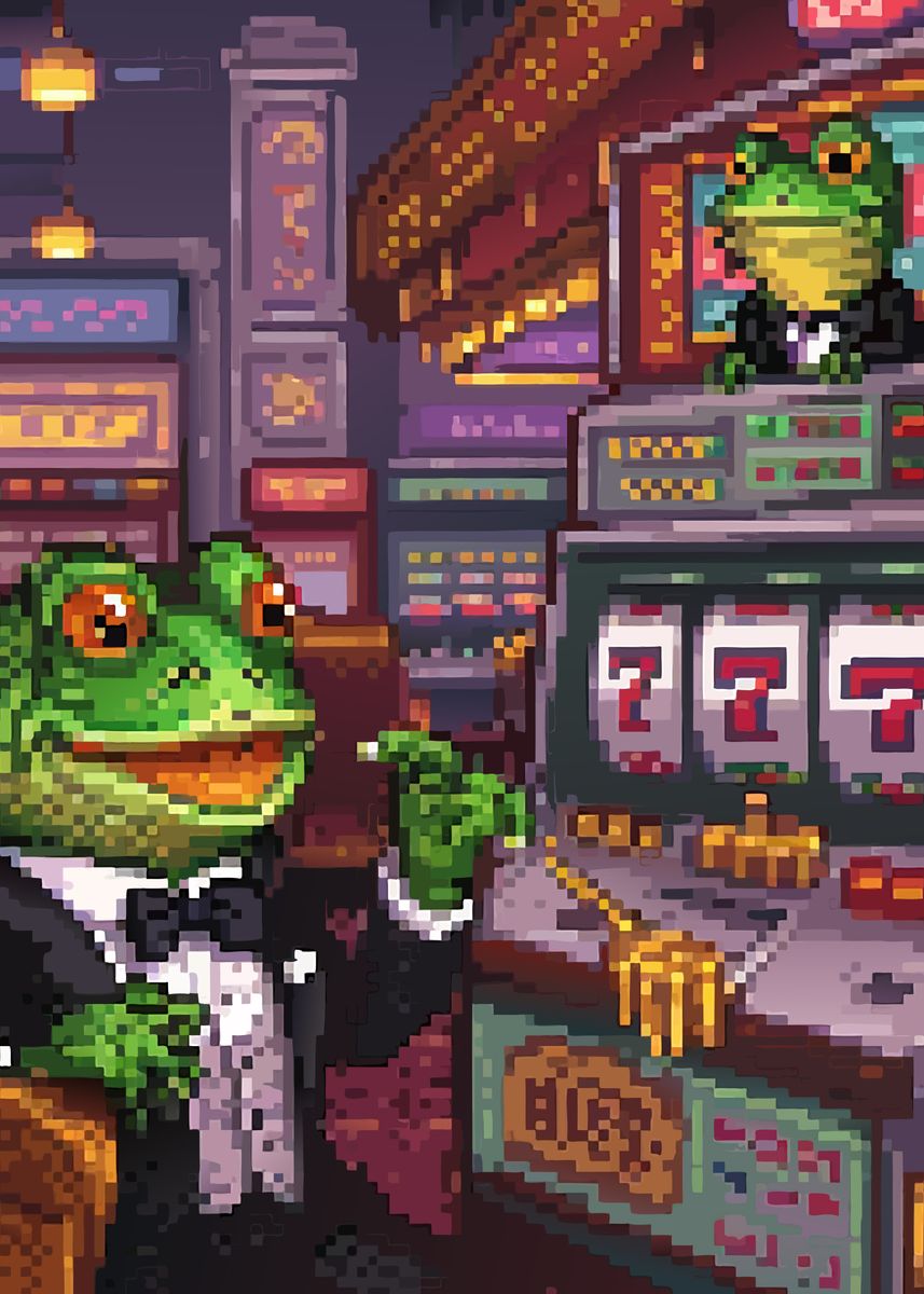 'Frog Casino Jackpot' Poster, picture, metal print, paint by Theo ...