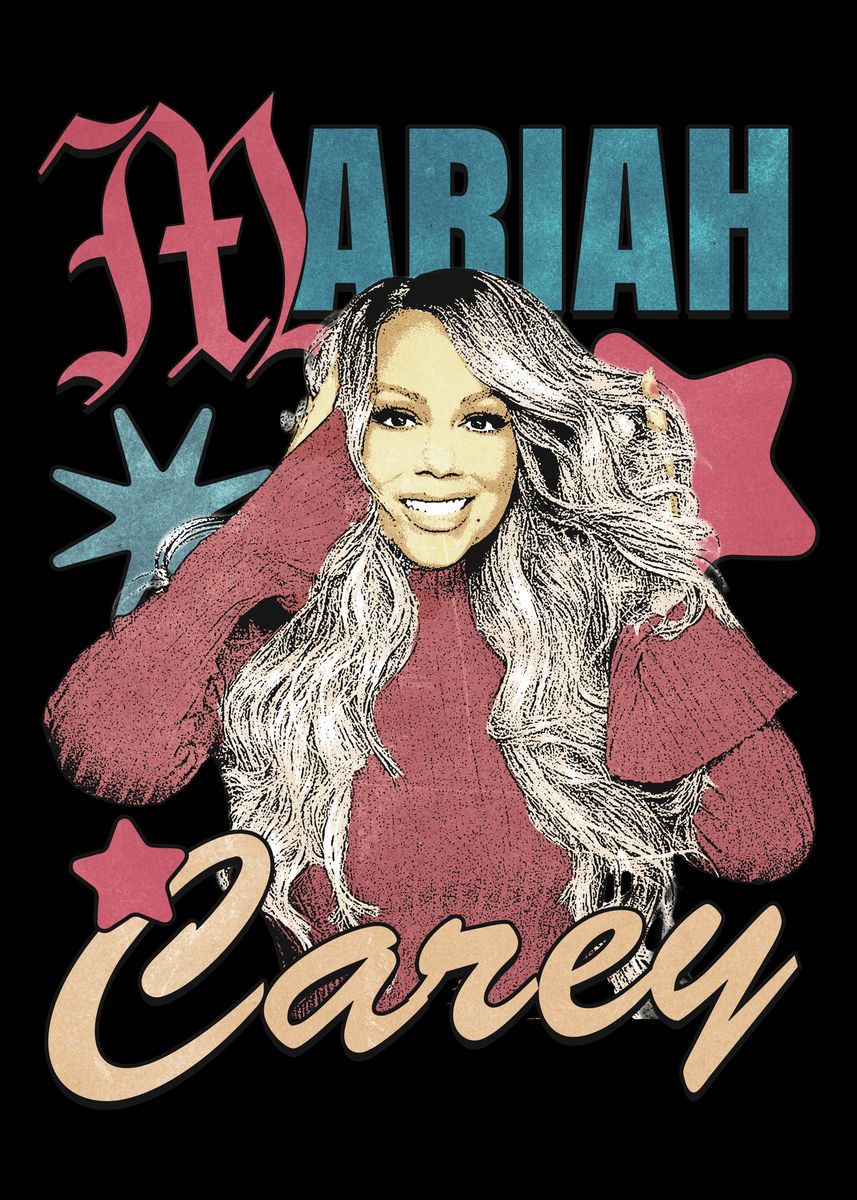'Mariah Carey Retro Portrait' Poster, picture, metal print, paint by ...