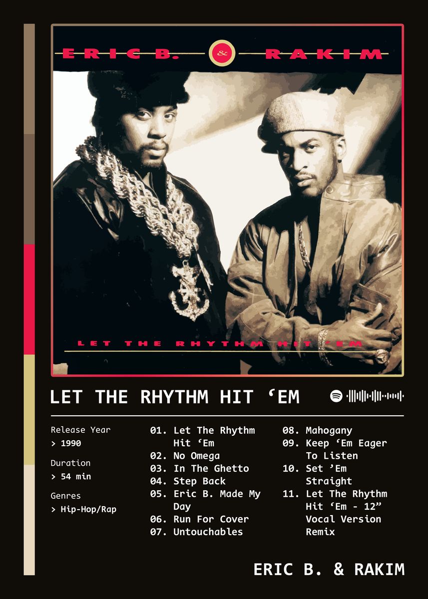 'Let The Rhythm Hit 'Em (1990) Album by Eric B. & Rakim' Poster ...