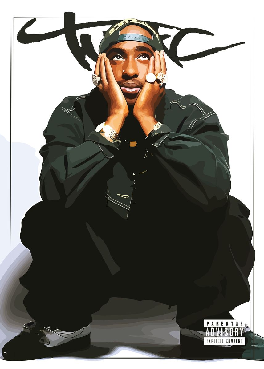 '2Pac Portrait' Poster, picture, metal print, paint by Rick E Design ...