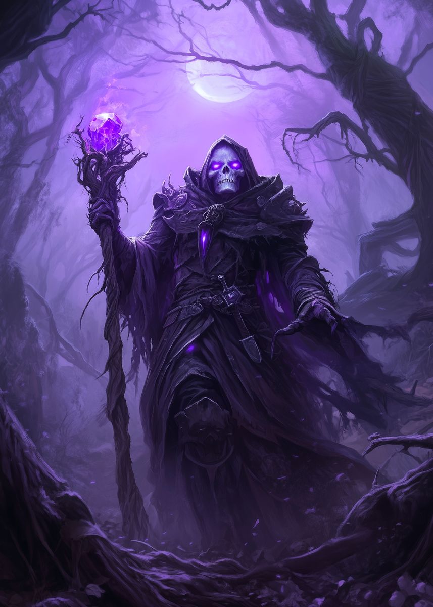 'Dark Necromancer' Poster, picture, metal print, paint by Luna Echo ...