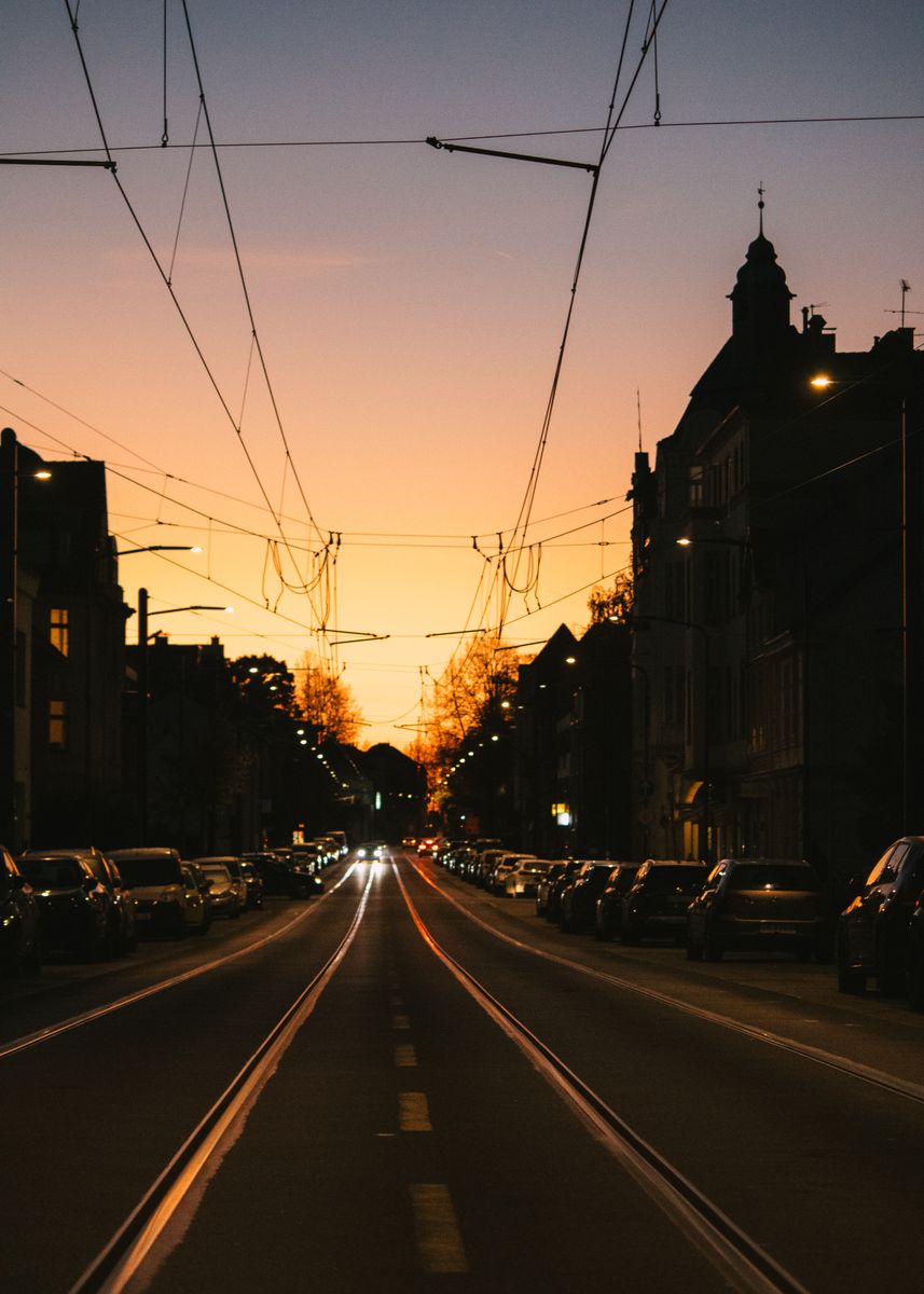 'Golden Hour Street' Poster, picture, metal print, paint by Hendrik ...