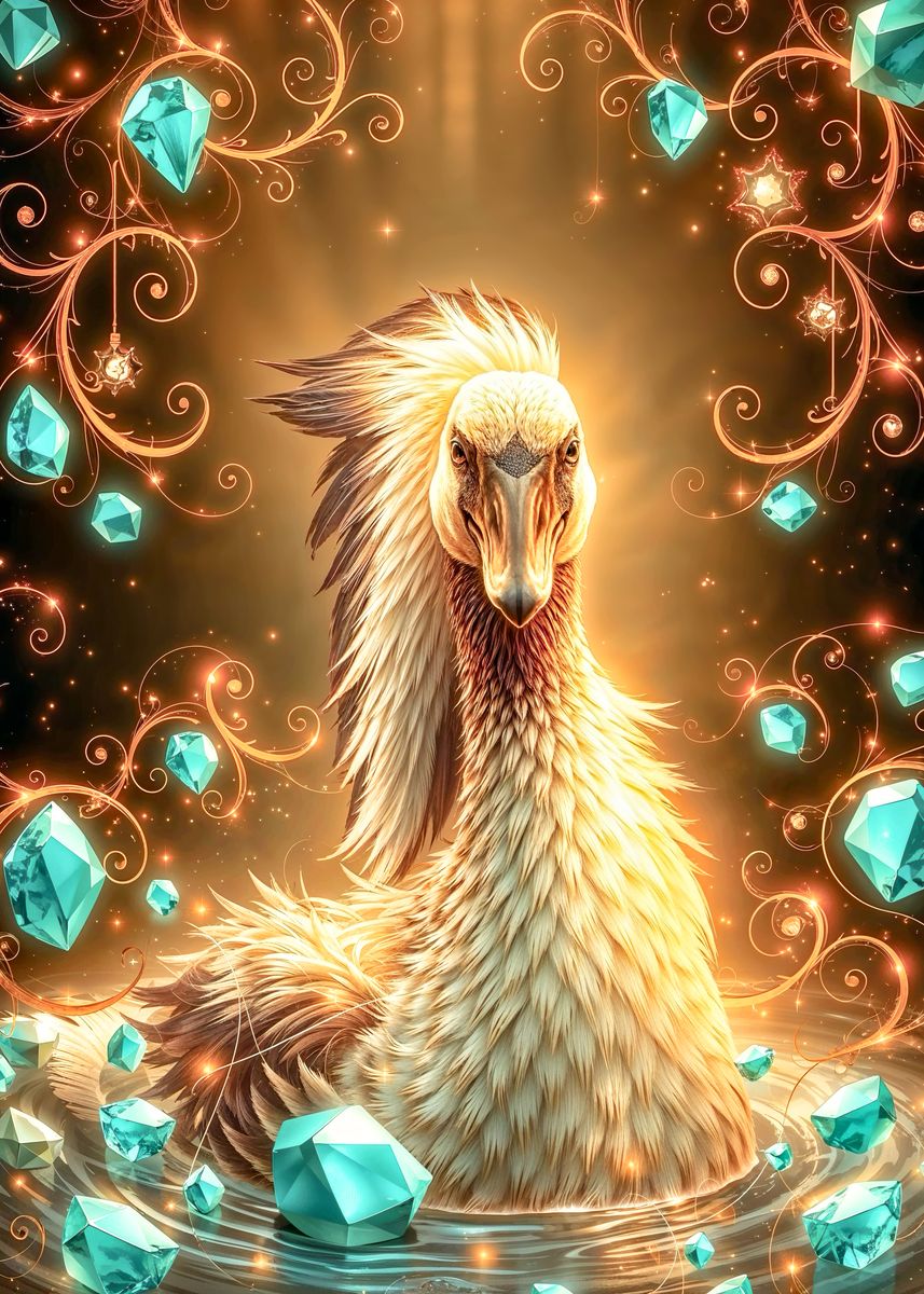 'Turquoise Goose Stonimal' Poster, picture, metal print, paint by ...