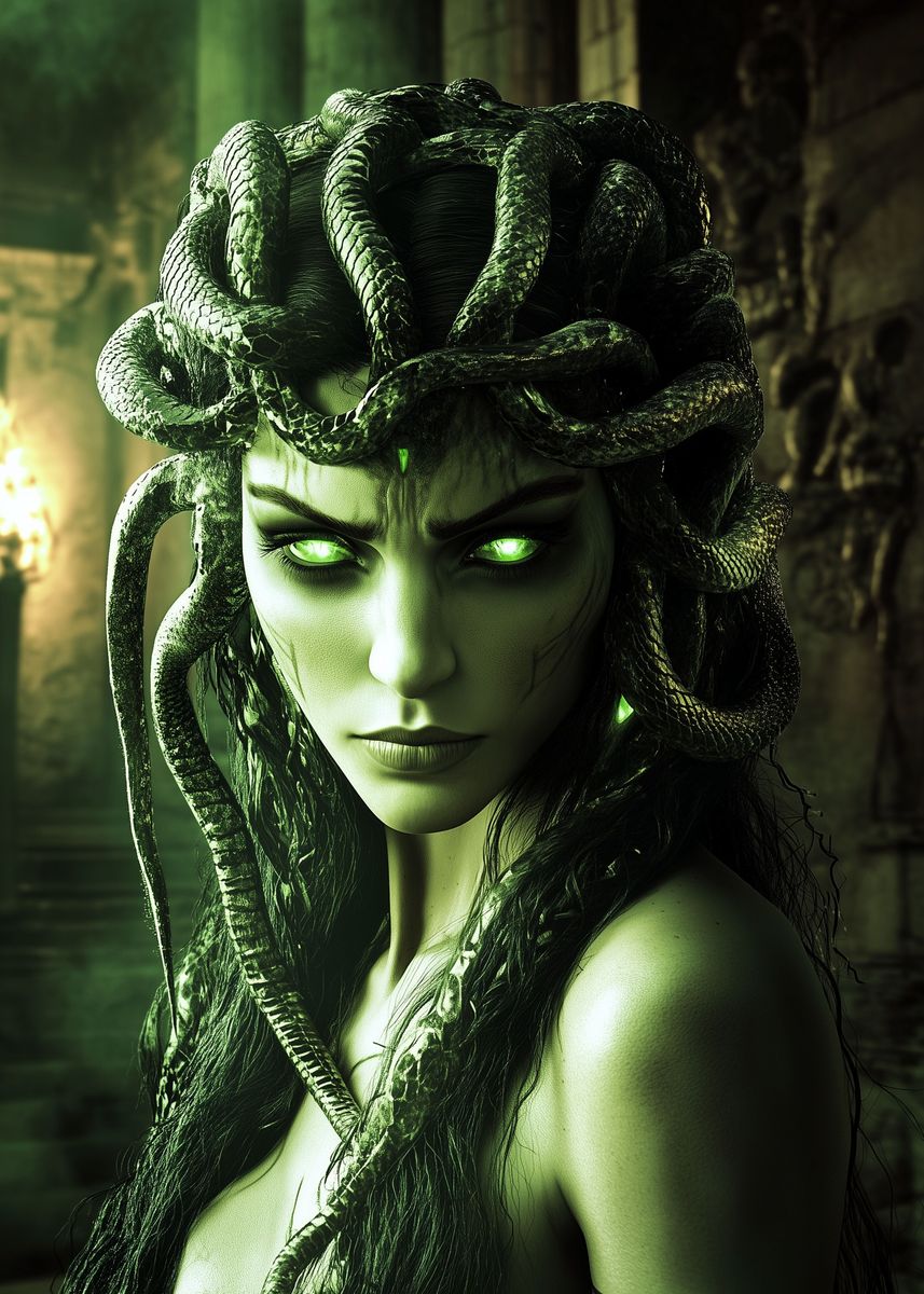 'Medusa Portrait' Poster, picture, metal print, paint by Luna Echo ...