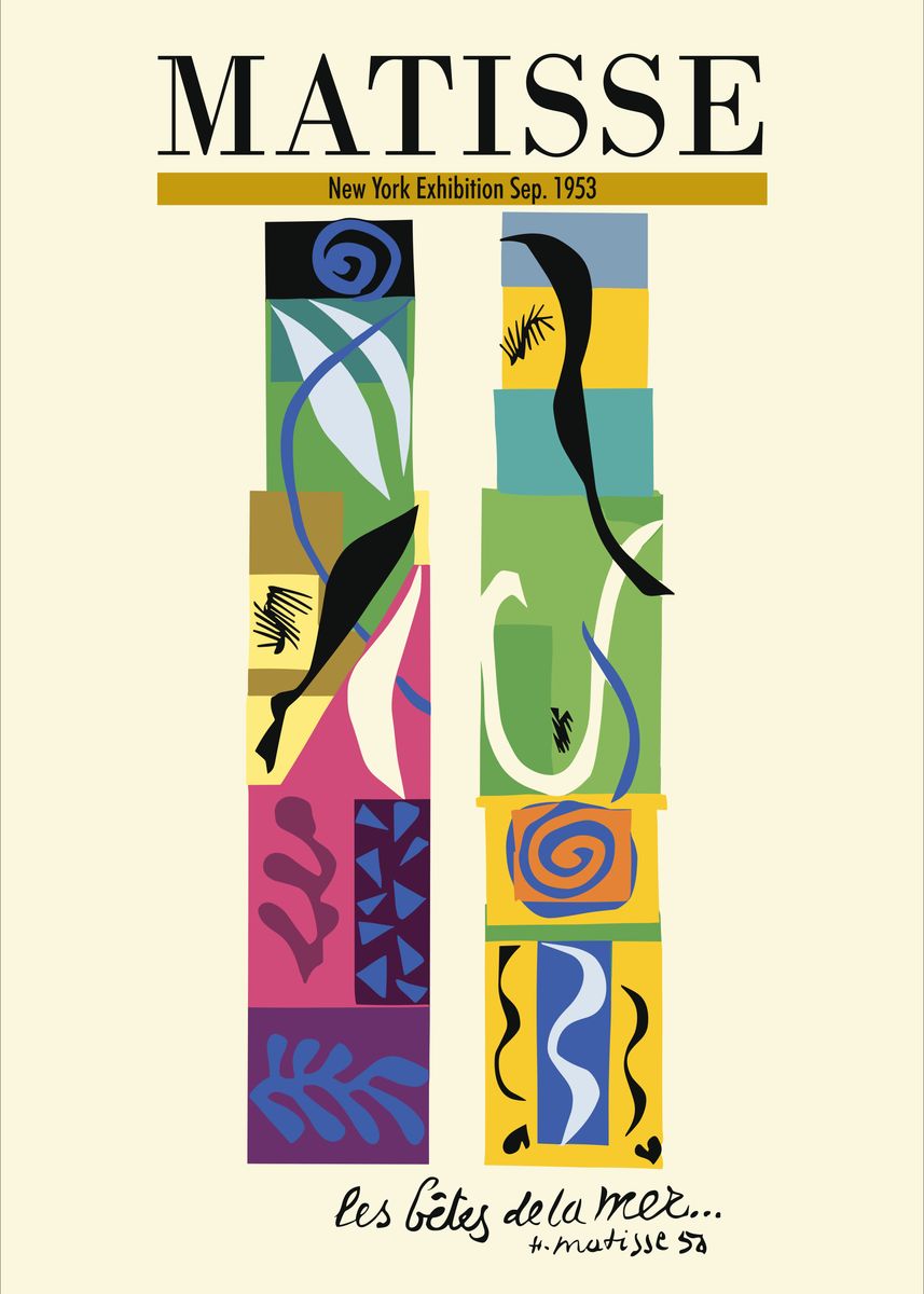 'Henri Matisse Beasts of the Sea 1952' Poster, picture, metal print ...