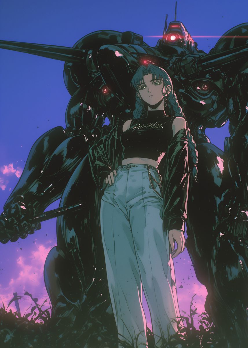 'Anime Girl with Mech' Poster, picture, metal print, paint by aalternis ...