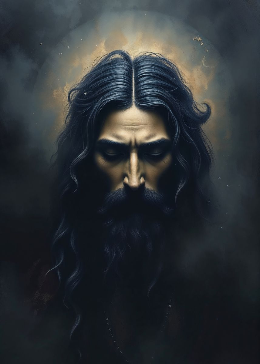 'Dark Portrait of Yeshua' Poster, picture, metal print, paint by TK ...