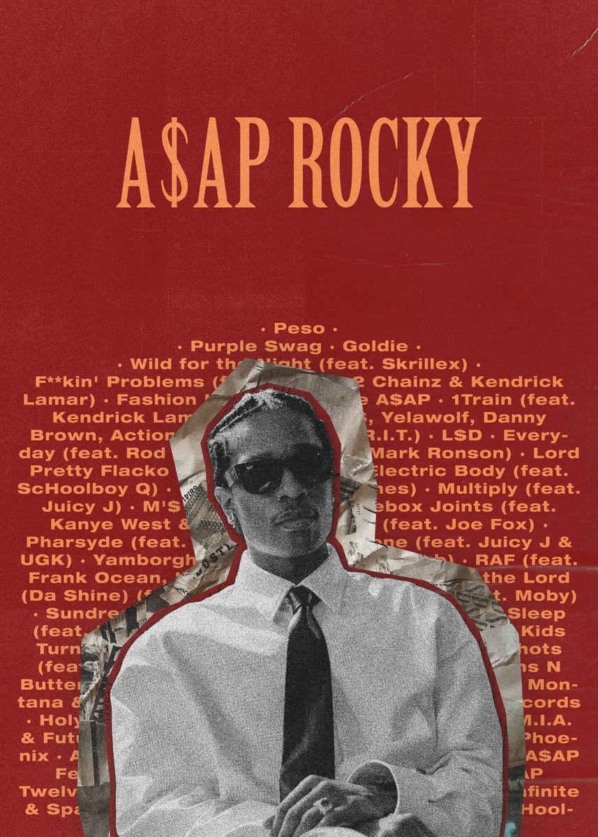 'Asap Rocky' Poster, picture, metal print, paint by Nerdworld 1 | Displate