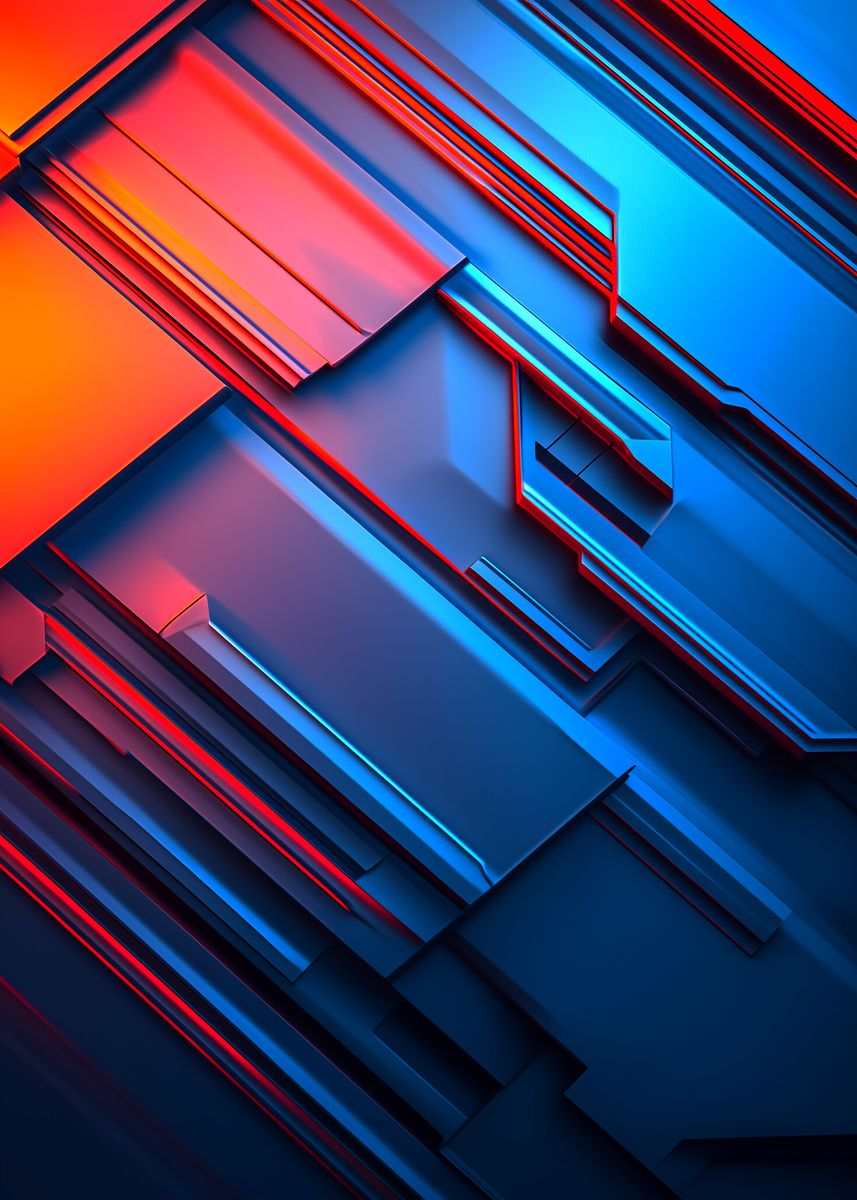 'Red Metal' Poster, picture, metal print, paint by Brian Midnite | Displate