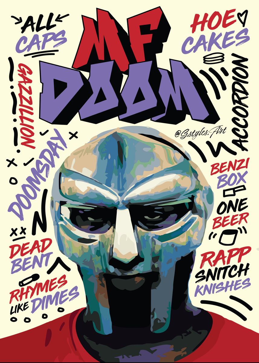 'MF DOOM Graffiti Art' Poster, picture, metal print, paint by Elg ...