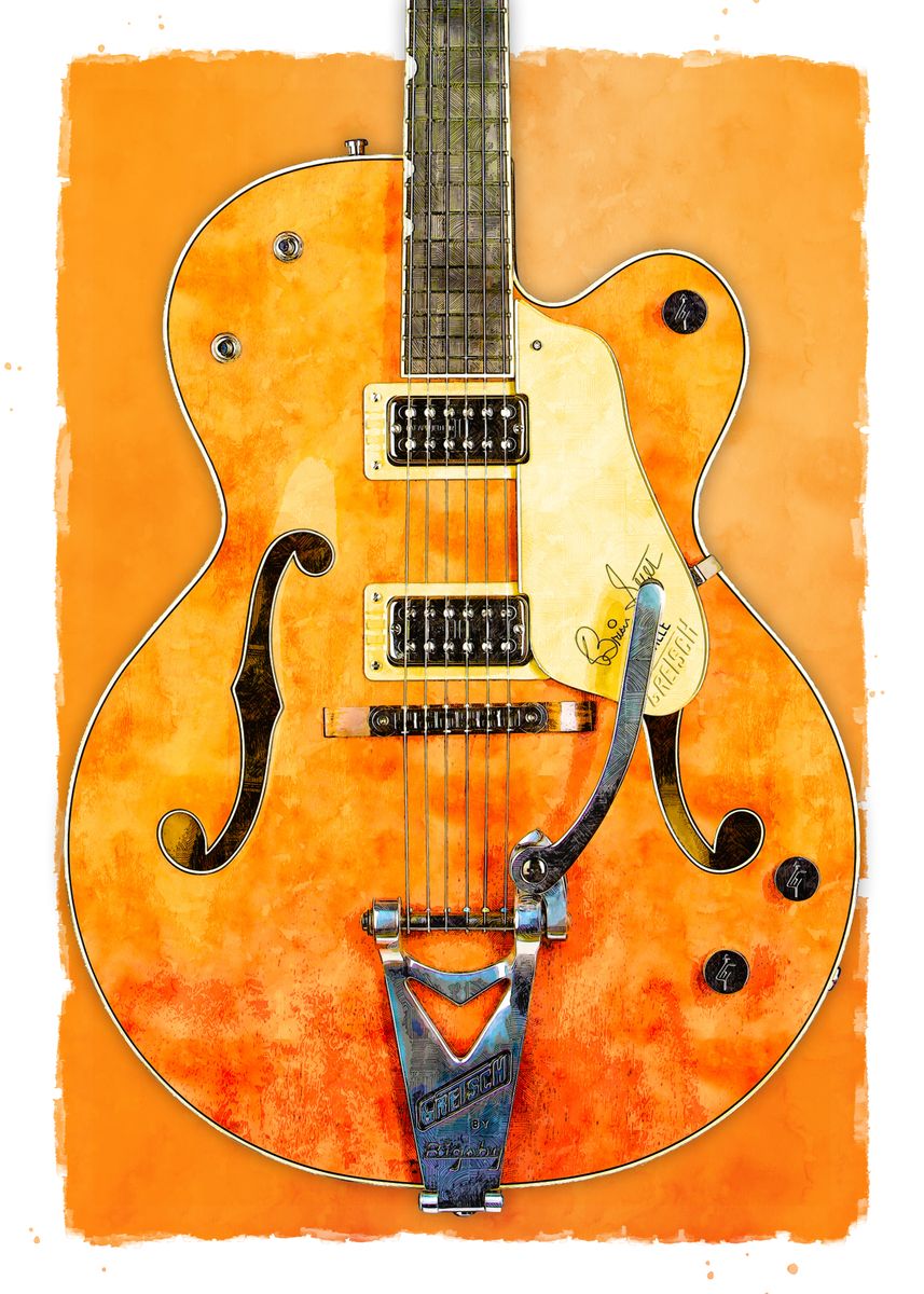 'Vintage Electric Guitar Gretsch' Poster, picture, metal print, paint ...