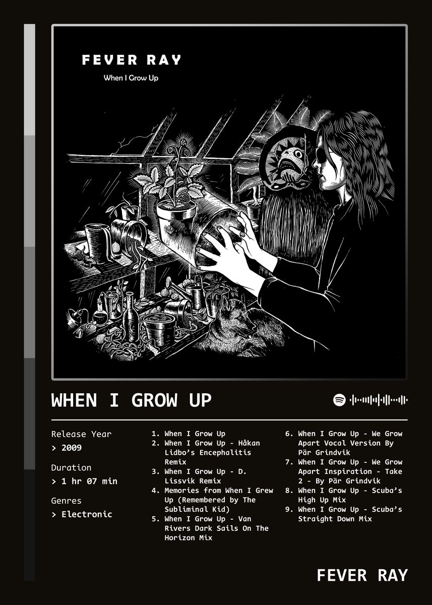 'When I Grow Up (2009) Album by Fever Ray' Poster, picture, metal print ...