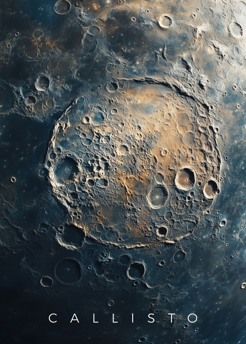 'Callisto Ancient Craters Jupiter Moon' Poster, picture, metal print ...