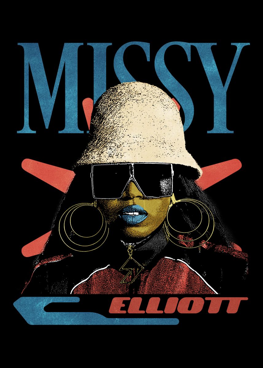 'Missy Elliott Hip hop 90s Poster' Poster, picture, metal print, paint ...