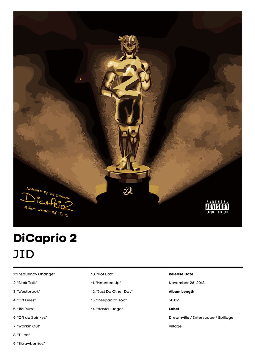 'JID DiCaprio 2' Poster, picture, metal print, paint by DESKO | Displate