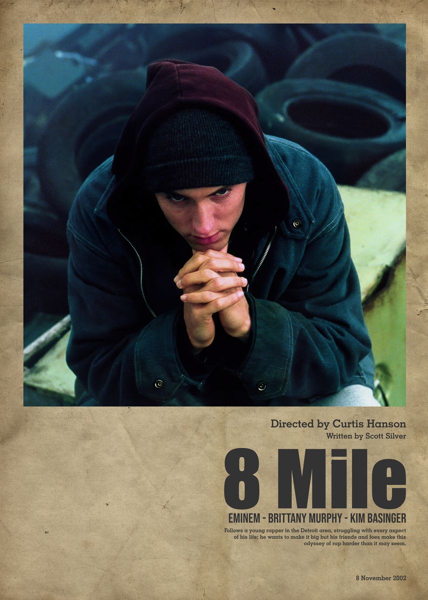 '8 Mile Rap Movie Poster' Poster, picture, metal print, paint by ...