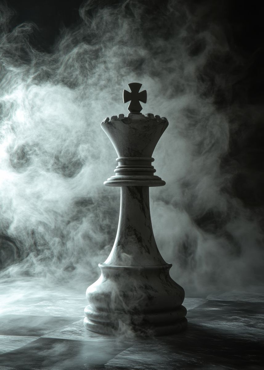 'Chess King in Smoke' Poster, picture, metal print, paint by AlphaZXV ...